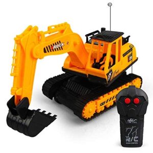 voll remote control excavator toy truck rc construction vehicles for boys girls kids rc tractor with working sounds rc tractor construction vehicles toy