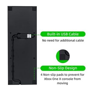 Mcbazel Vertical Cooling Stand for Xbox One X, Cooling Fan Stand with 3 USB Ports and Light Bar Compatible with Xbox One X Console Only - Black