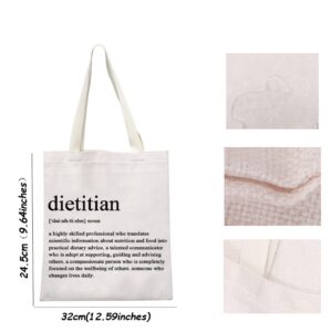 MEIKIUP Dietitian Canvas Tote Bag Shopping Bag Nutritionist Gift RD Registered Dietitian Gifts Dietitian Graduation Gift (Dietitian Tote Bag)