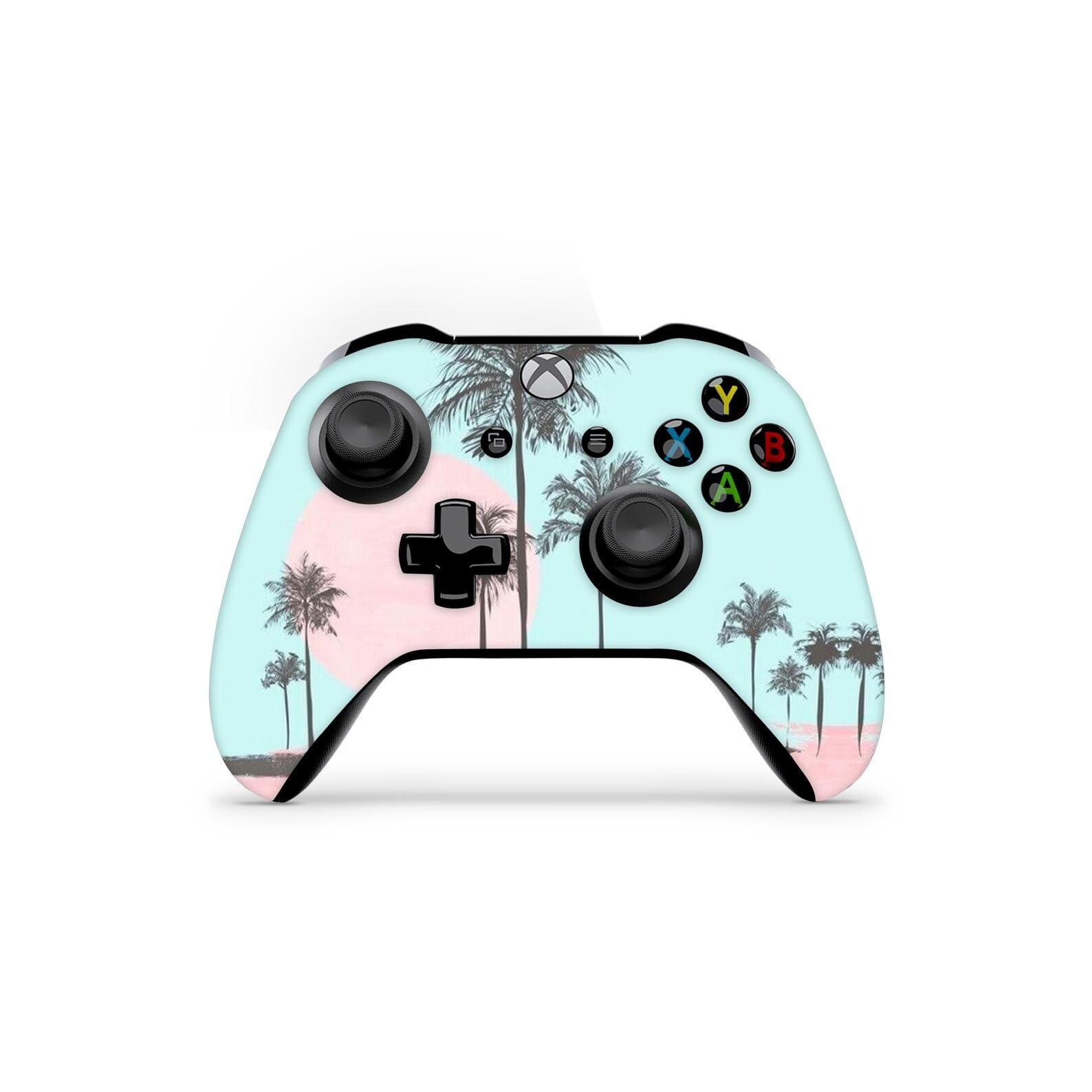 ZOOMHITSKINS Controller Skin Compatible with X1 S and X1 X, Vinyl Sticker Technology, Tropical Pastel Blue Pink Palm Tree Summer California Dream, Durable, 1 Skin, Made in The USA