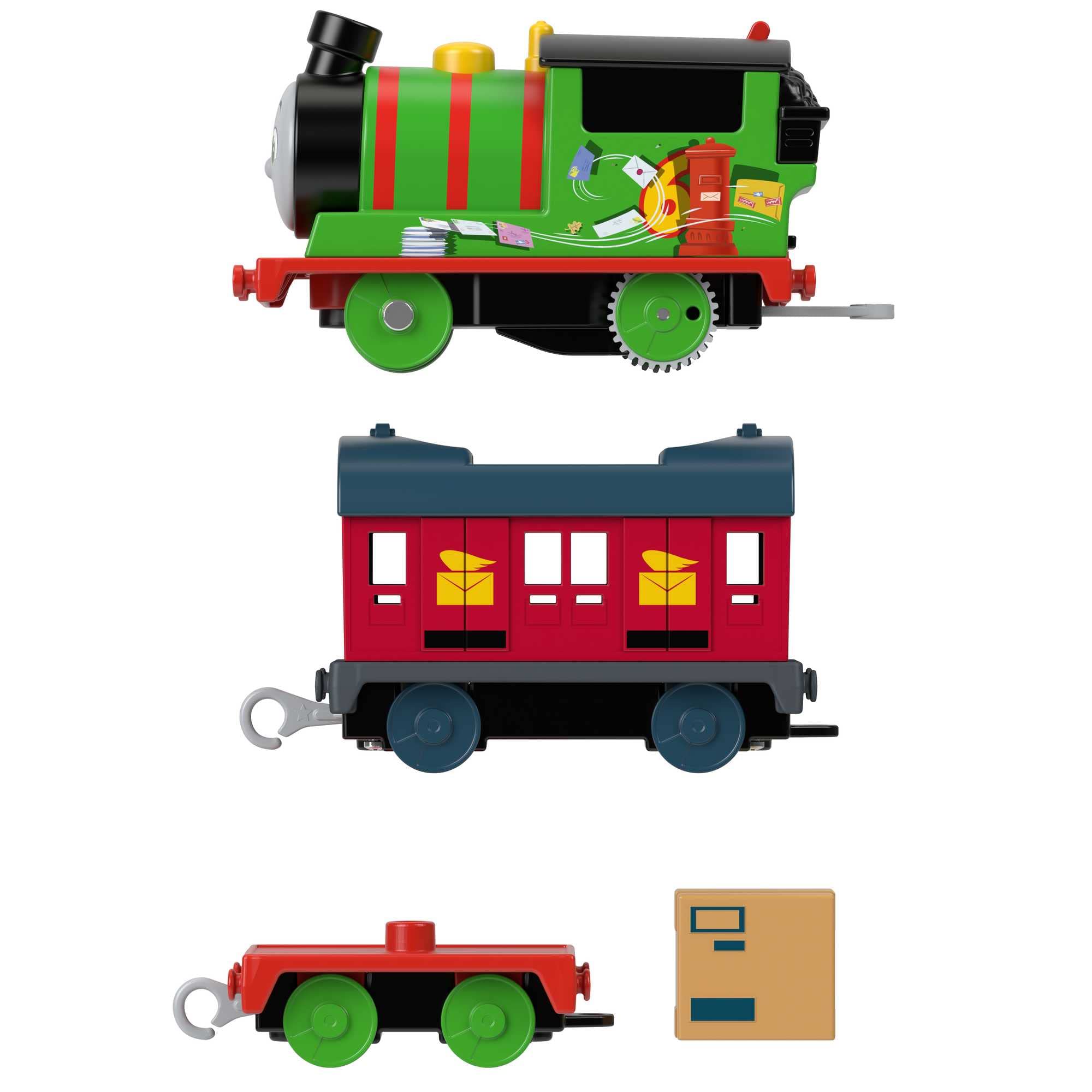 Thomas & Friends Motorized Toy Train Percy’s Mail Delivery Battery-Powered Engine with Cargo for Preschool Pretend Play Kids Ages 3+ Years