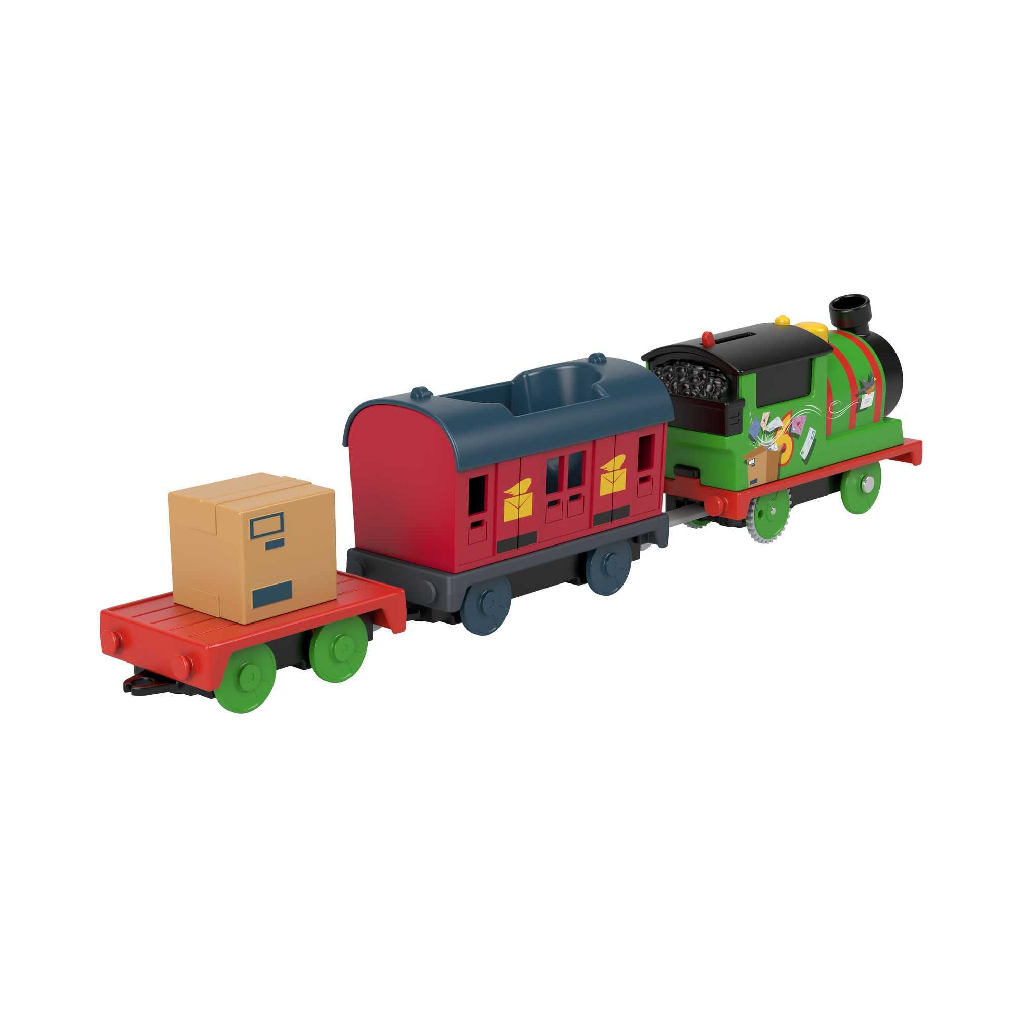 Thomas & Friends Motorized Toy Train Percy’s Mail Delivery Battery-Powered Engine with Cargo for Preschool Pretend Play Kids Ages 3+ Years