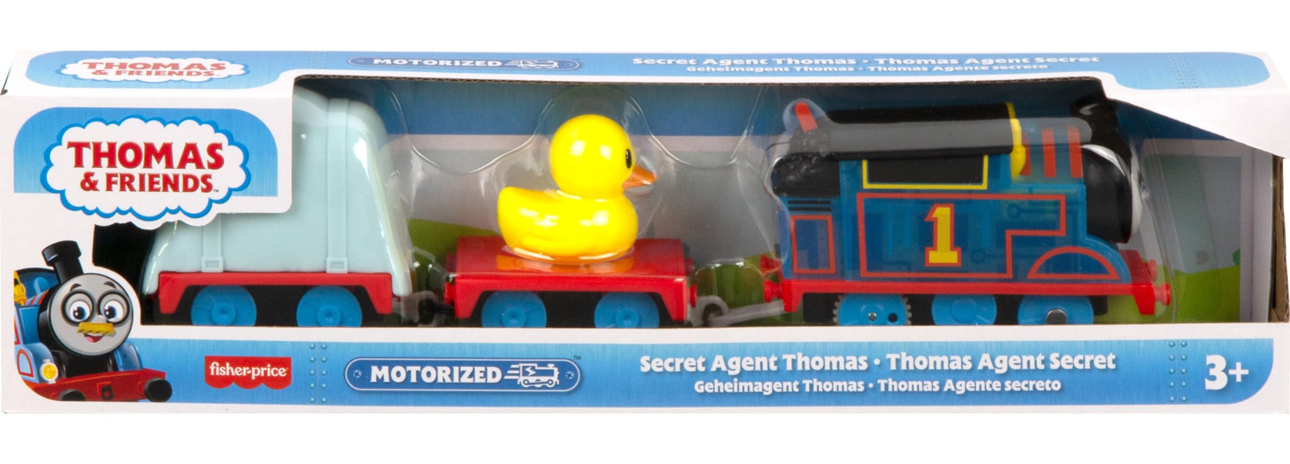 Thomas & Friends Motorized Toy Train Secret Agent Thomas Battery-Powered Engine with Cargo for Preschool Pretend Play Kids Ages 3+ Years