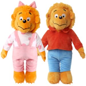 mighty mojo the berenstain bears plush doll set - brother bear and sister bear - based on the berenstain bears book - 14 inch plush doll toy - officially licensed - collectible stuffed plush