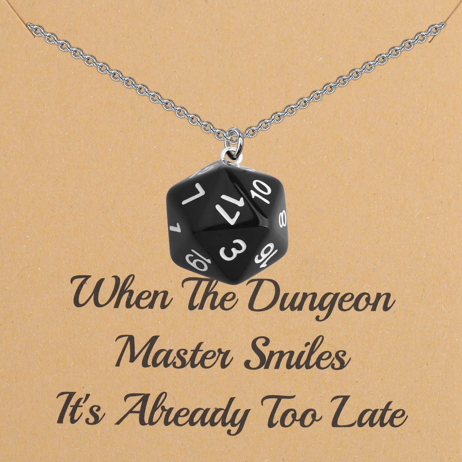 ENSIANTH Dungeon Master Gift DND Player Gift DND Inspiration Necklace Dungeons Lover Gift D&D Players Gift Gamer Gift (Dungeon ne)