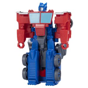 transformers toys earthspark 1-step flip changer optimus prime 4-inch action figure, robot toys for ages 6 and up