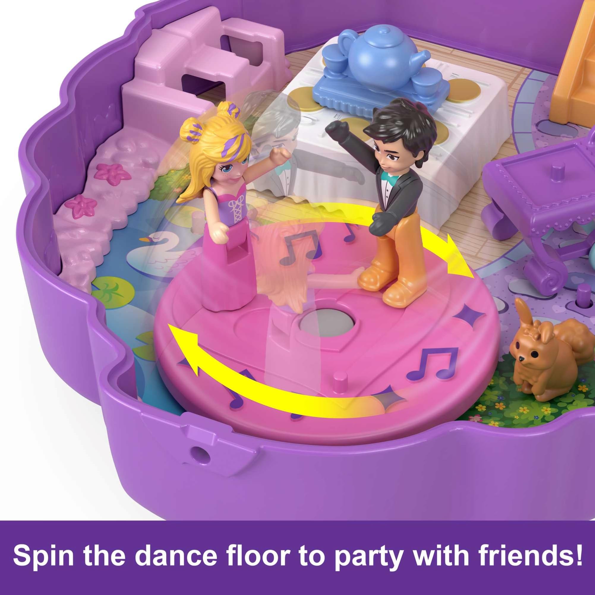 Polly Pocket Compact Playset, Something Sweet Cupcake with 2 Micro Dolls & Accessories, Travel Toys with Surprises