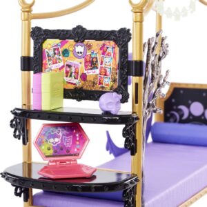 Monster High Playset, Clawdeen Wolf Bedroom with Doll House Furniture & Toy Accessories Like Spooky Decor & Snacks, Sticker Sheet