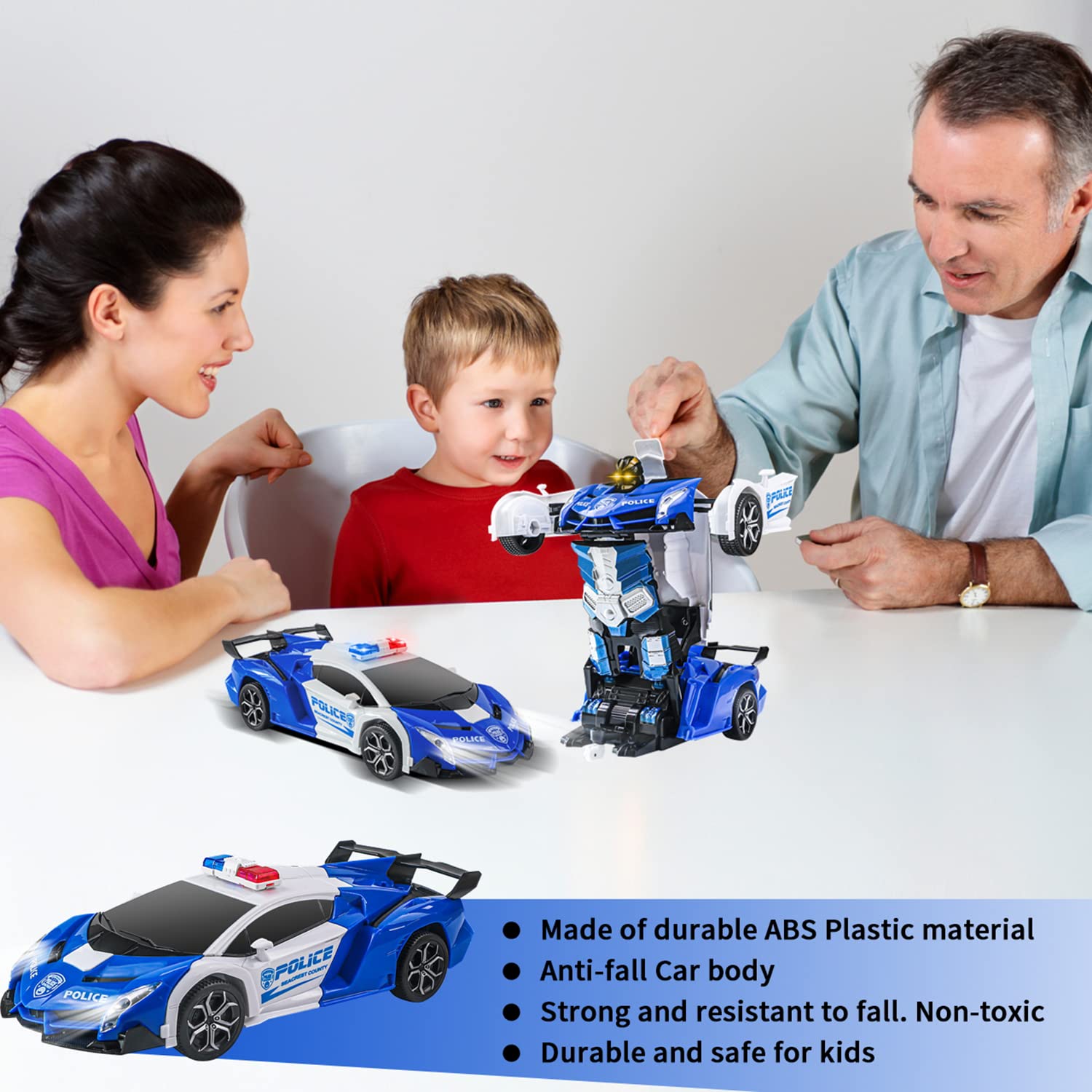 ID Gerilla Remote Control Car, One Button Deformation & LED Light & 360 Degree Rotating Drifting