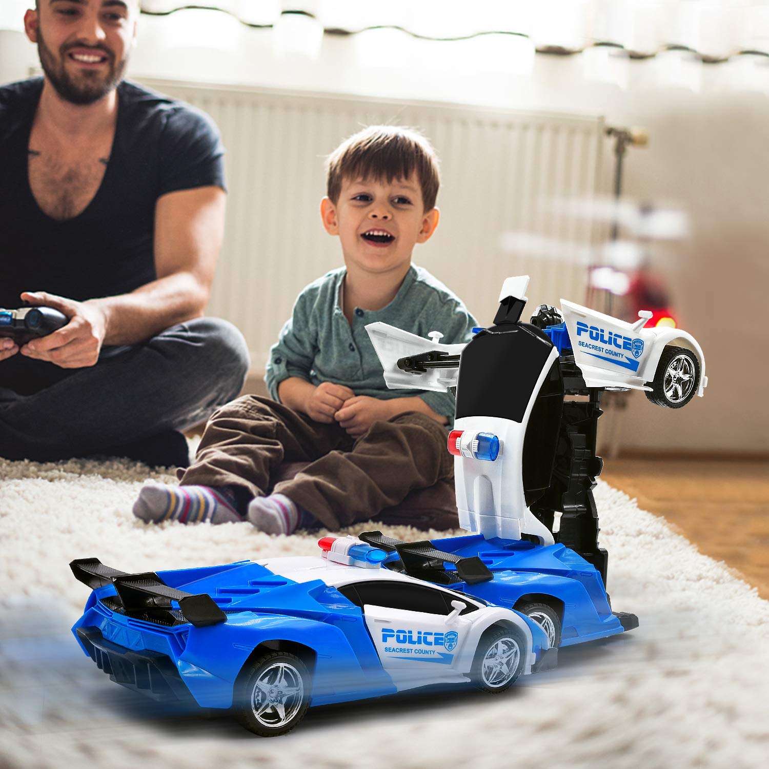 ID Gerilla Remote Control Car, One Button Deformation & LED Light & 360 Degree Rotating Drifting