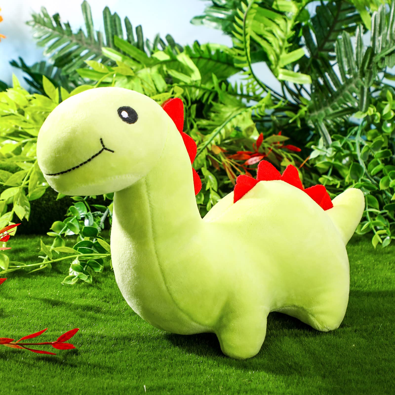 HyDren 4 Pack Plush Dinosaur Stuffed Animal Toys 9 Inch Cute Dinosaur Fat Soft Dino Plushie Gift for Boys Girls Birthday Party Favors