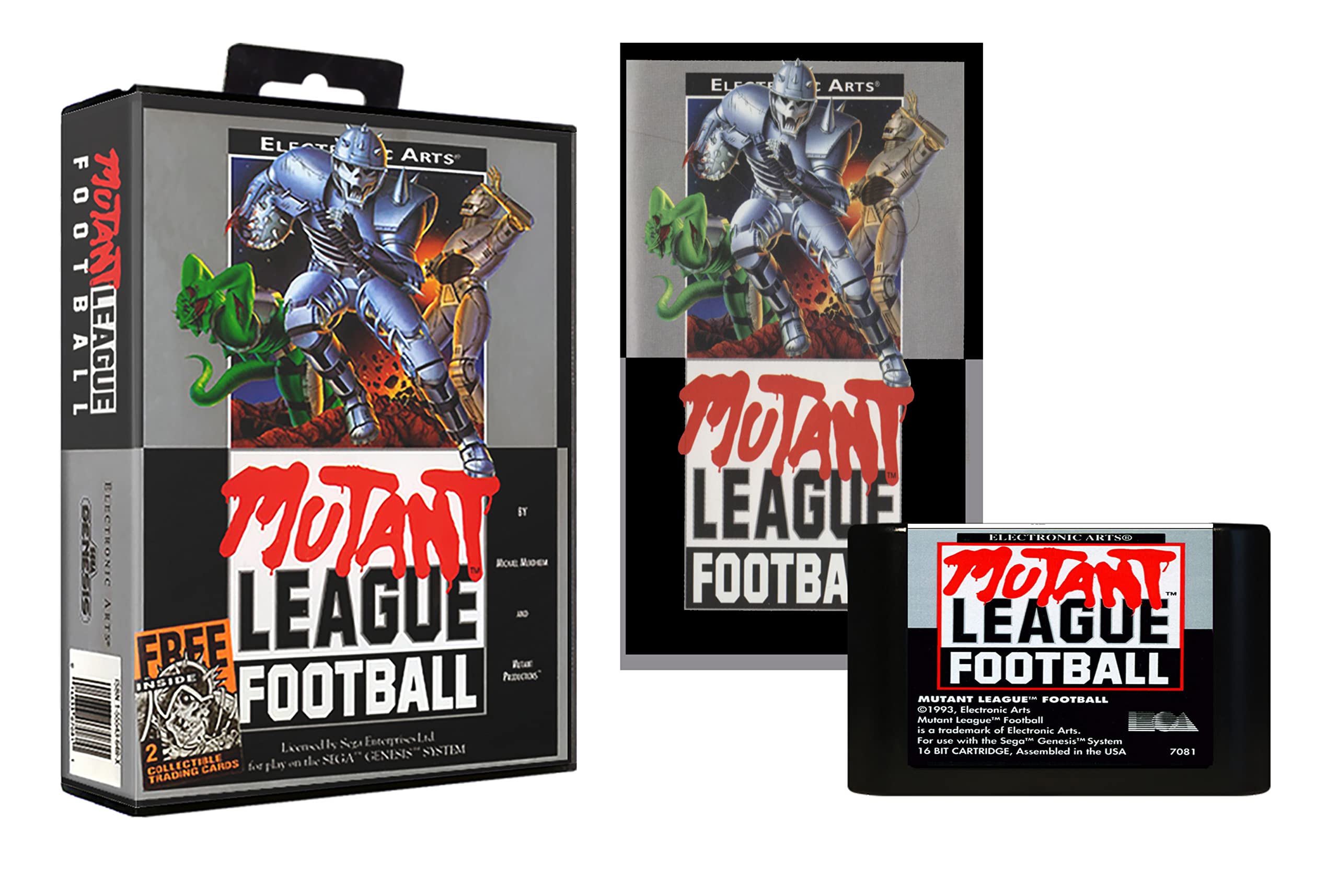 Mutant League Football (Sega Genesis/Megadrive) - Reproduction Video Game Cartridge with Case and Manual