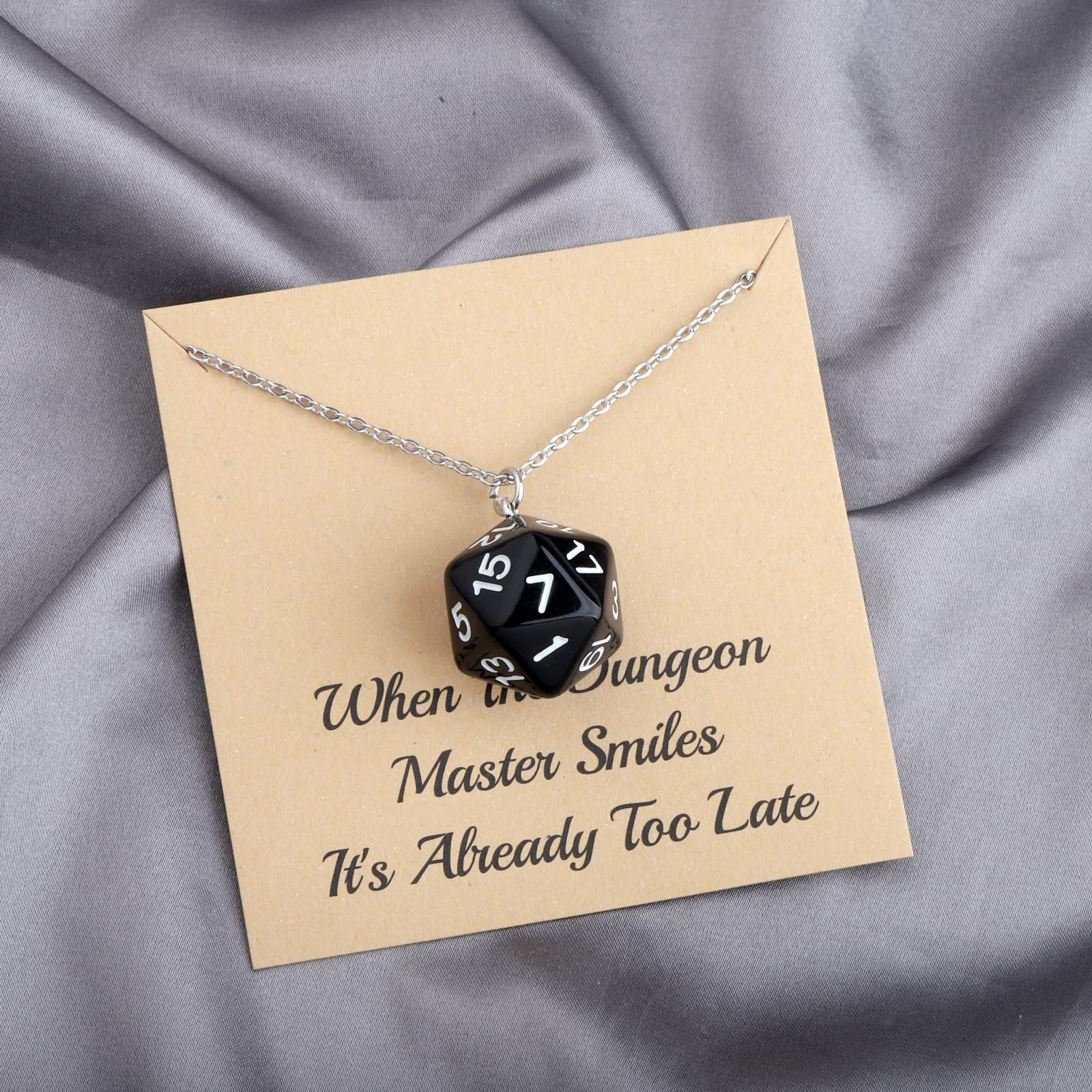 ENSIANTH Dungeon Master Gift DND Player Gift DND Inspiration Necklace Dungeons Lover Gift D&D Players Gift Gamer Gift (Dungeon ne)