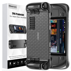 protective case for steam deck, mooroer steam deck clear case, tpu soft steam deck cover case with full protection, steam deck accessories stylish