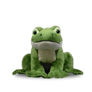 tiny heart super cute realistic green frog plush toy, 6.2 inch kawaii very lifelike soft plush stuffed animal figure for every occasion and age kids gift home decor