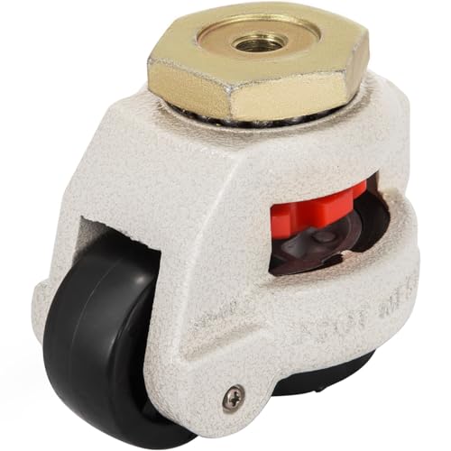 VEVOR Heavy Duty Leveling Caster Set, 4 – Pack 2.5" Self Leveling Casters, 4400LBS Max Loading Capacity, 1.2" x 1.38" Machine Casters Stem, for Moving Industry Equipment, Workbench, Shelves