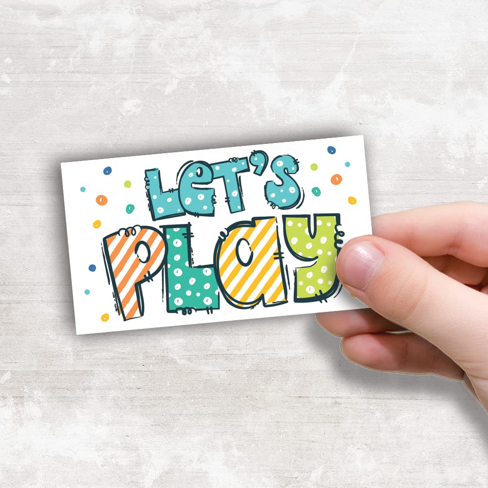 50 Play Date Cards for Kids - Let's Play Keep in Touch Contact Card for Boys and Girls (Business Card Size)