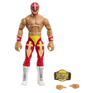 mattel wwe rey mysterio elite collection action figure, deluxe articulation & life-like detail with iconic accessories, 6-inch