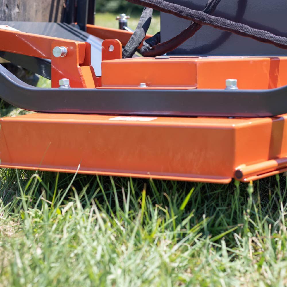 Titan Attachments Skid Steer 72in Wide Finish Mower Attachment, Rear Discharge Landscaping Equipment