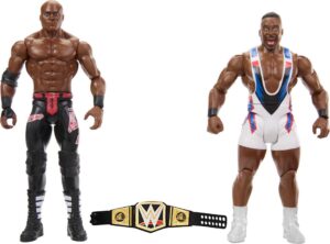 mattel wwe big e vs bobby lashley championship showdown action figure 2-pack with mattel wwe championship, 6-inch