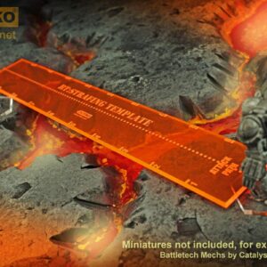 LITKO Strafe Template Compatible with Battletech, Fluorescent Orange