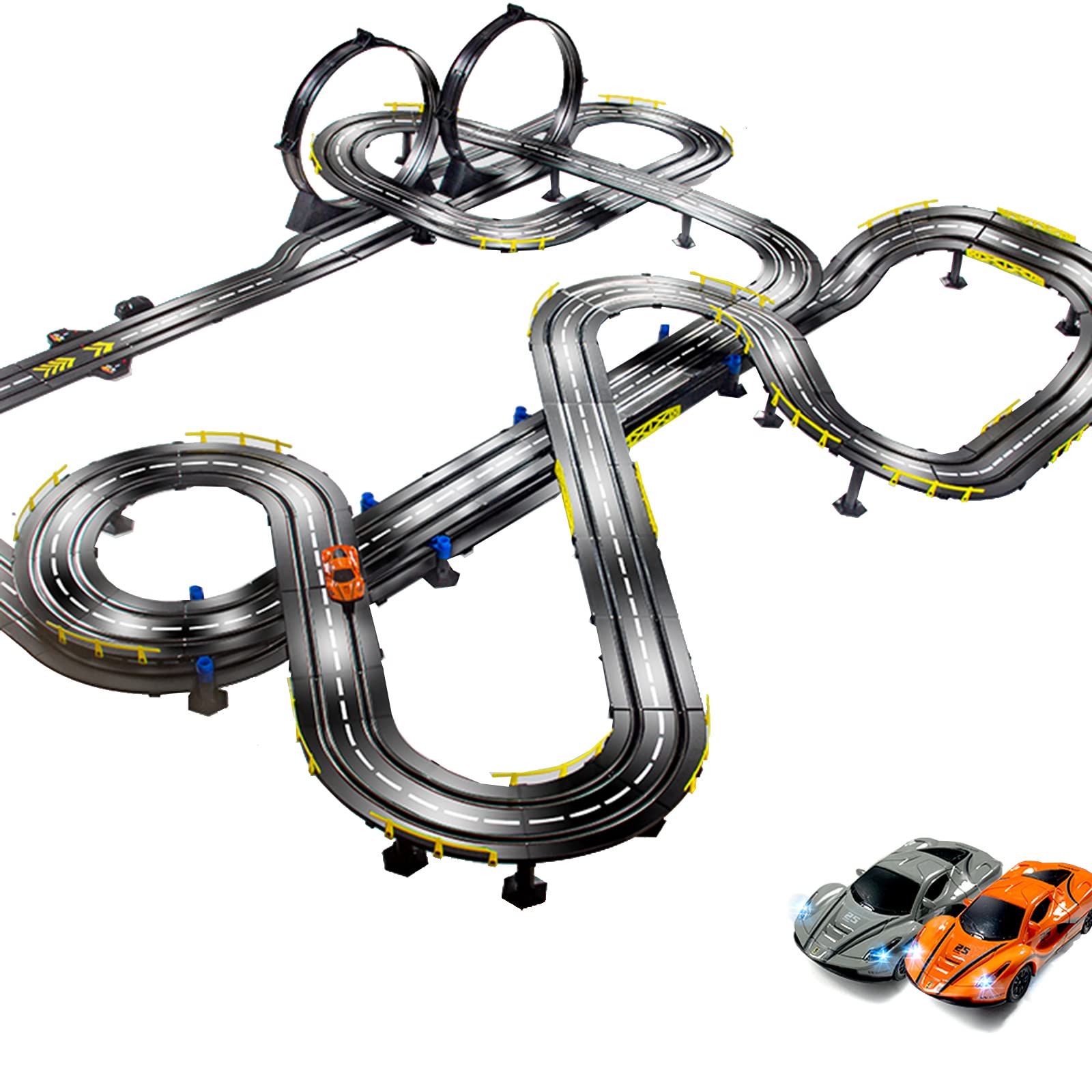 18.1M Electric Race Track Powered Slot Car Race Track Set Super Loop Speedway Slot Car for Boys Over 8 Years Old