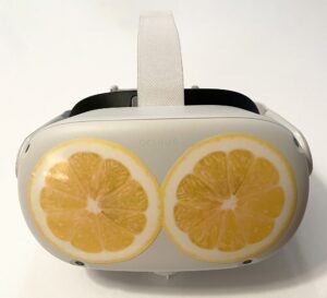 lemons decal for quest 2 vr headset - meta/oculus - glossy vinyl sticker