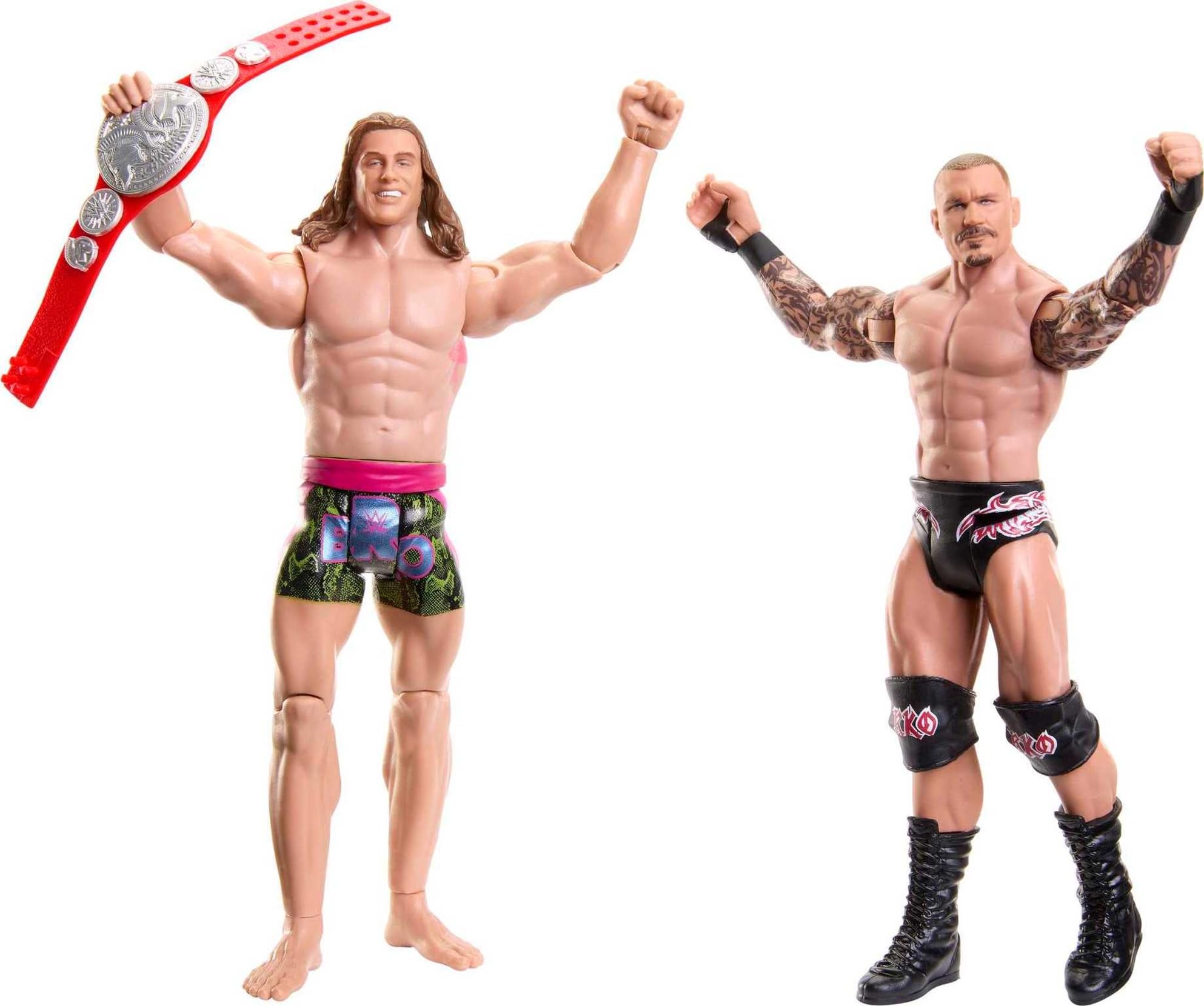 Mattel WWE Randy Orton & Matt Riddle Championship Showdown Action Figure 2-Pack with RAW Tag Team Championship, 6-inch