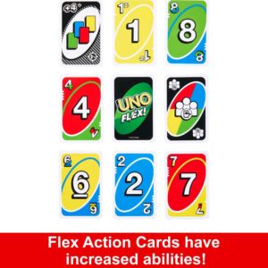 Mattel Games UNO Flex Card Game for Family Night Where Cards Change Color When Flexed in Collectible Tin Box