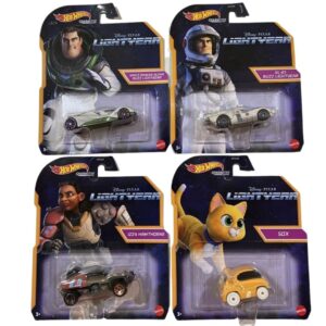 hot wheels disney pixar lightyear character cars complete set bundle of 4 diecast vehicles