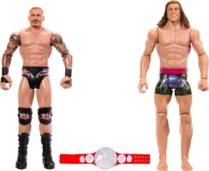 mattel wwe randy orton & matt riddle championship showdown action figure 2-pack with raw tag team championship, 6-inch