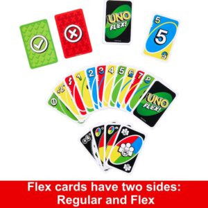 Mattel Games UNO Flex Card Game for Family Night Where Cards Change Color When Flexed in Collectible Tin Box