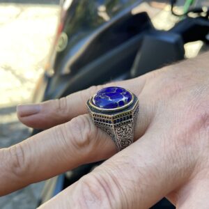 Man Lapis Lazuli Ring, Natural Lapis Ring, Turkısh Handmade Lapis Ring, Blue Lapis Lazuli Ring, 925k Sterling Silver Ring, Gift For Him