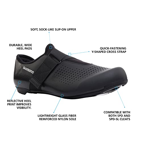 SHIMANO SH-RP101 High Performing All-Rounder Cycling Shoe, Black, 10-10.5 Women / 8.5-9 Men (EU 43)