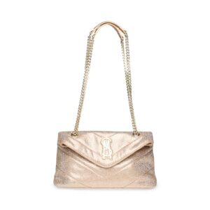 steve madden belzerc rhinestone shoulder bag, gold