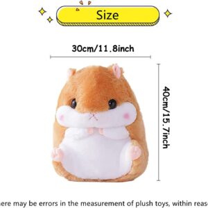 Hgplvxj Hamster Plush Toy, Hamster Stuffed Animal Plush Pillow Birthday Xmas Gift for Kids (Brown 15.7''x11.8'')