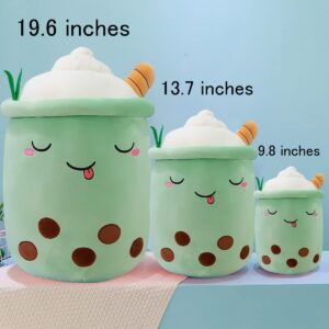 MDXMY Plush Stuffed Bubble Tea Plush Pillow Soft Cute Pearl Milk Tea Hug Toy(Green Cream, 9.8 inches)