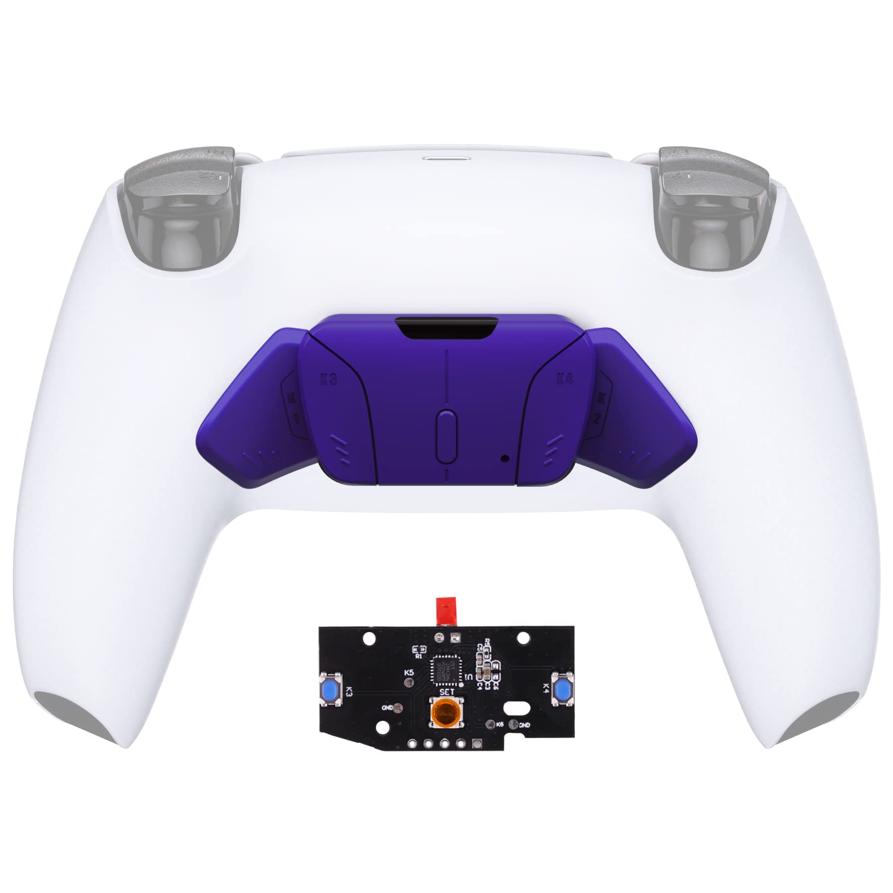 eXtremeRate Turn Rise to RISE4 Kit – Redesigned Galactic Purple K1 K2 K3 K4 Back Buttons Housing & Remap PCB Board for PS5 Controller Rise & RISE4 Remap kit - Other Accessories NOT Included