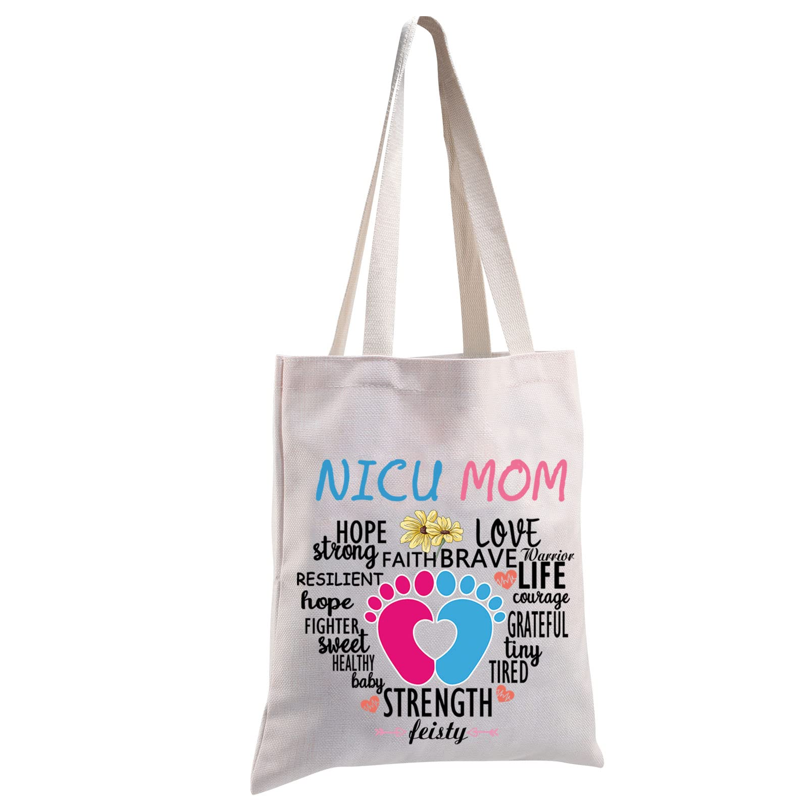 MBMSO NICU Mom Gifts Preemie Mom Gifts NICU Gifts for Mom Tote Bag NICU Awareness Gift for Mommy Premature Birth New Mom Gift (NICU MOM TB)