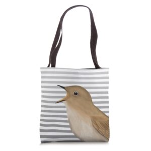 nightingale bird birdlover birdwatcher animal biologist tote bag