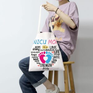 MBMSO NICU Mom Gifts Preemie Mom Gifts NICU Gifts for Mom Tote Bag NICU Awareness Gift for Mommy Premature Birth New Mom Gift (NICU MOM TB)