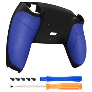 blue performance rubberized grip redesigned back shell for ps5 controller extremerate rise & rise4 remap kit - controller & rise remap board not included