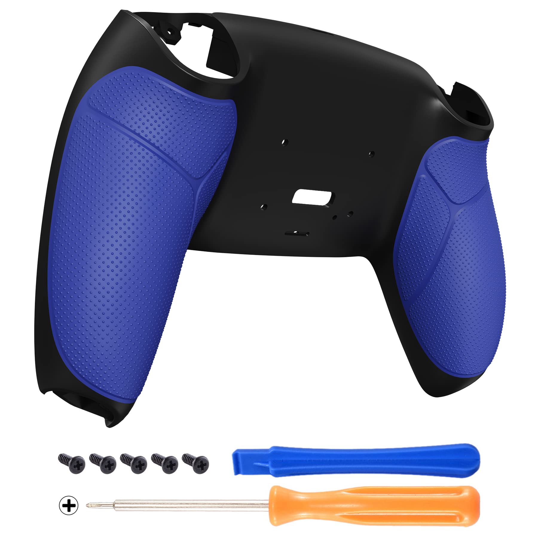 Blue Performance Rubberized Grip Redesigned Back Shell for PS5 Controller eXtremerate Rise & RISE4 Remap Kit - Controller & Rise Remap Board NOT Included