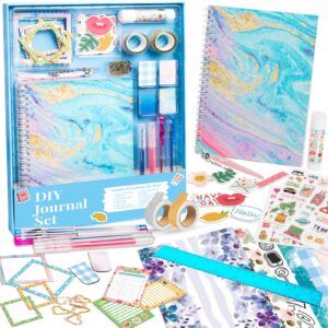 aberlls diy journal kit for girls, birthday gift for 6 7 8 9 10 11 12 year old girl, art crafts kits for tween teenage kids, scrapbook diary supplies toy set