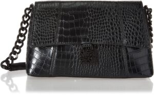 steve madden alessa croco crossbody bag, black