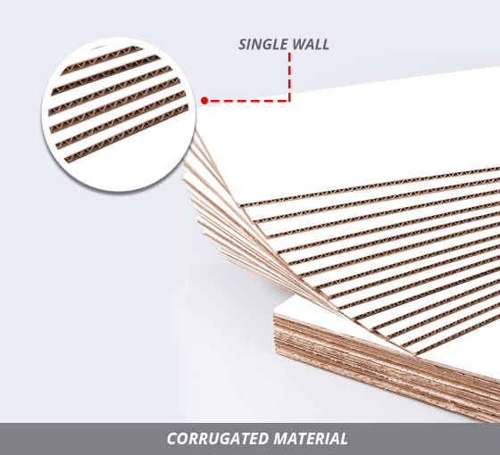 BannerBuzz Shipping Corrugated Box, 100% Recyclable, Made of Single Wall C Flute Corrugated Fiberboard in Semi-gloss White Kraft Paper with ECT 25# (12" x 10" x 8", Pack of 100)