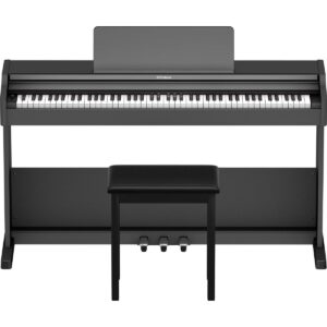 Roland RP107 Digital Compact and Affordable Home Piano with Traditional Upright Styling | Perfect for Beginners |Onboard Bluetooth & More,Black