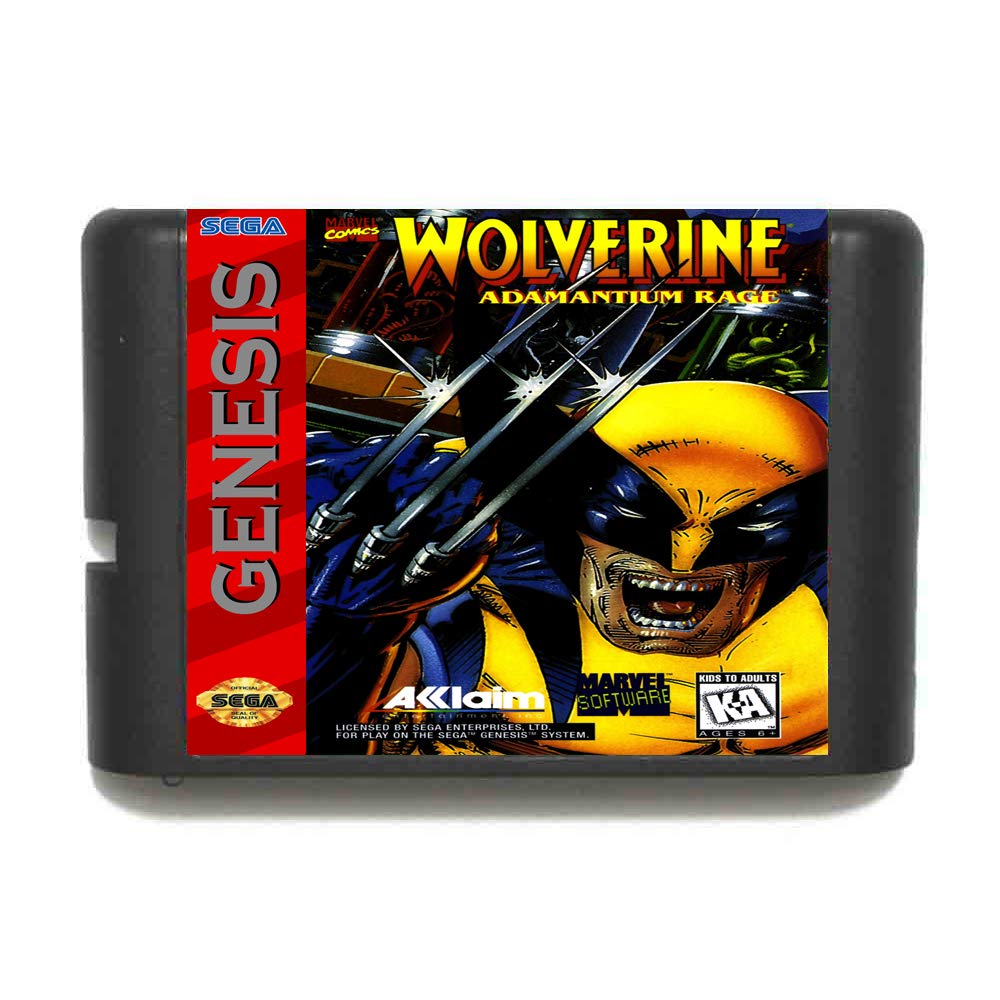 Wolverine Adamantium Rage 16 bit MD Game Card For Sega Mega Drive For Genesis