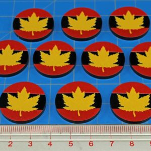 LITKO World War Two Miniature Wargames 25mm National Faction Token | Country Game Pieces Compatible with Bolt Action (10) (Canadian Commonwealth)