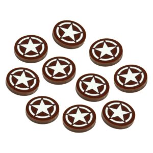 litko world war two miniature wargames national faction token game pieces compatible with bolt action (10) (united states army)